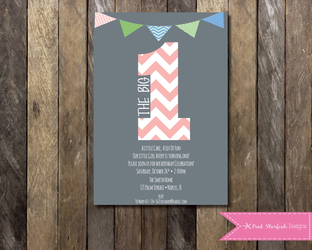 PRINTABLE First Birthday Invitation 1st Birthday Invitation Fully ...