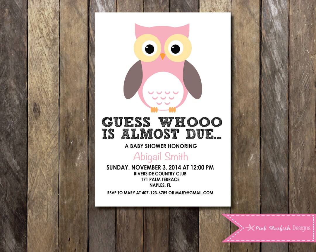 PRINTABLE Baby Shower Invitation Owl Baby Shower Invitation Baby Shower ...