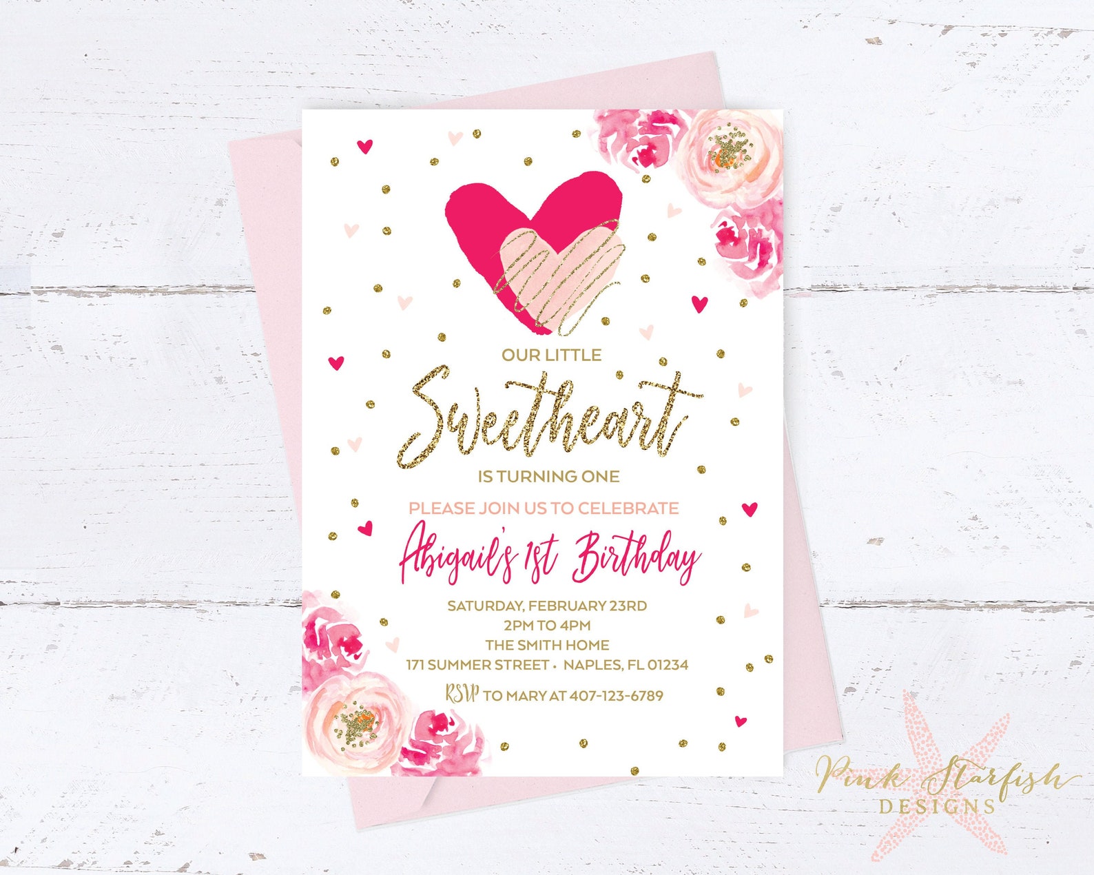 Heart Birthday Invitation Valentine Invitation Hearts - Etsy