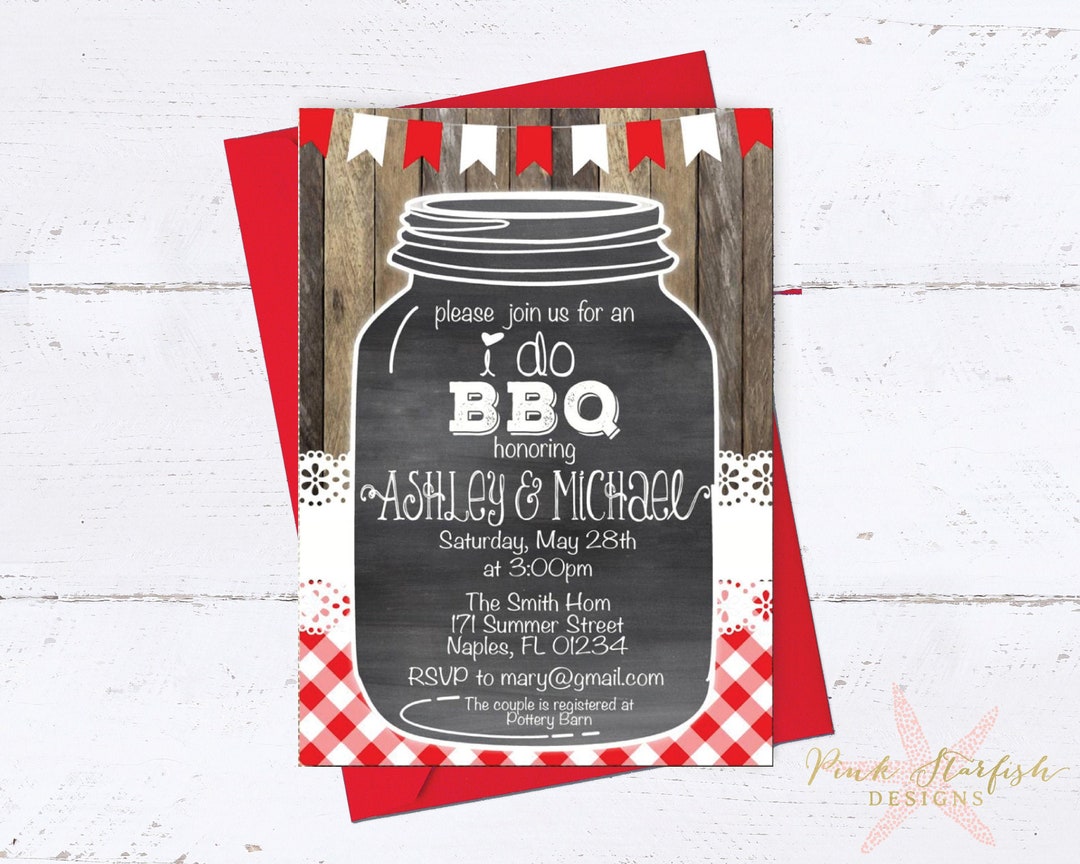 BBQ Invitation, Bridal Shower Invitation, I Do Bbq, Couples Wedding ...