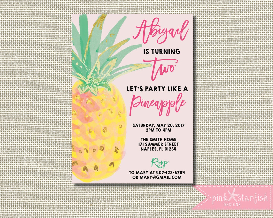Pineapple Invitation, Pineapple Birthday Invitation, Sweet as a ...