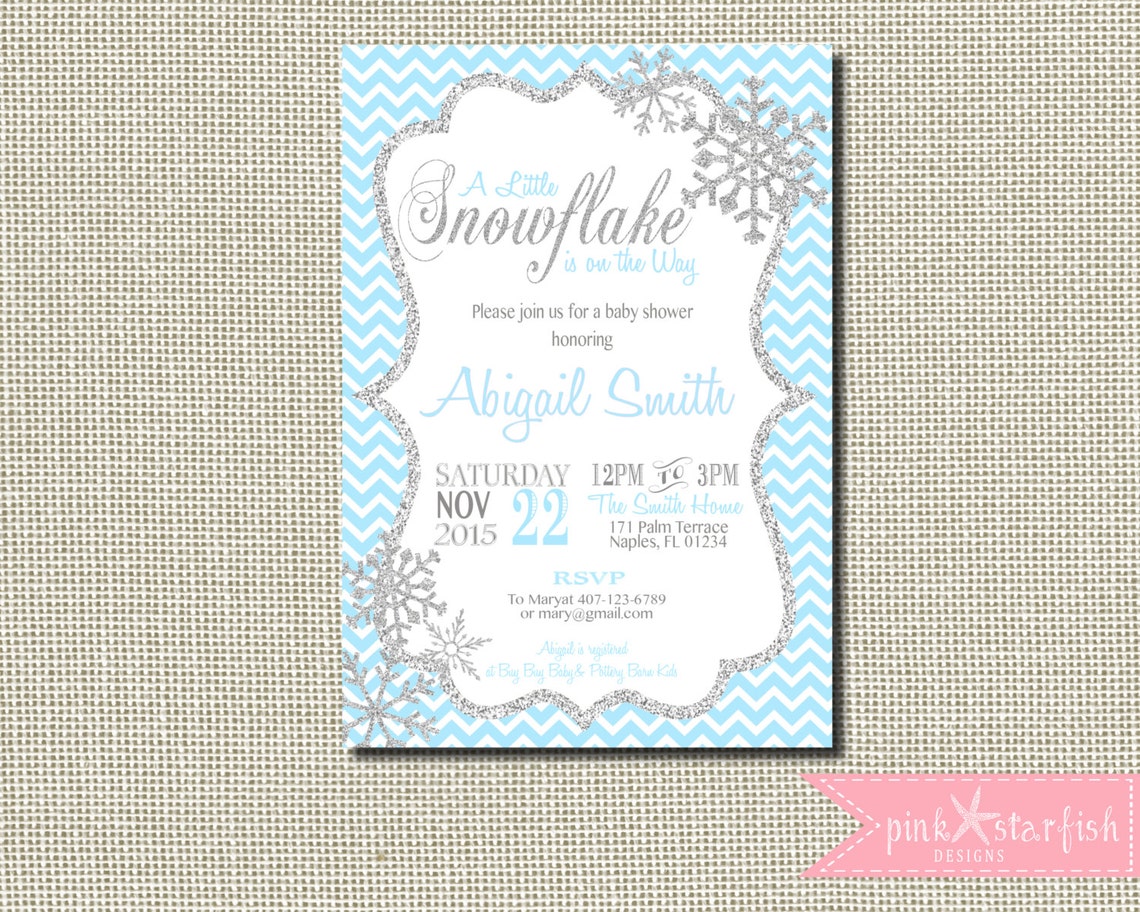 Baby Shower Invitation Snowflake Baby Shower Invitation - Etsy