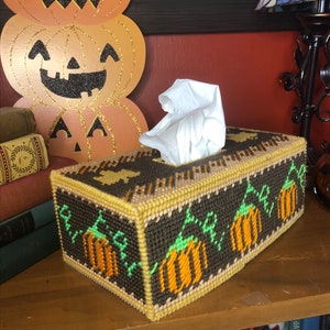 PATTERN Autumn Pumpkin Digital Pattern for Plastic Canvas Tissue Box - Etsy