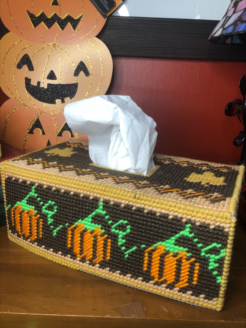PATTERN Autumn Pumpkin Digital Pattern for Plastic Canvas Tissue Box - Etsy