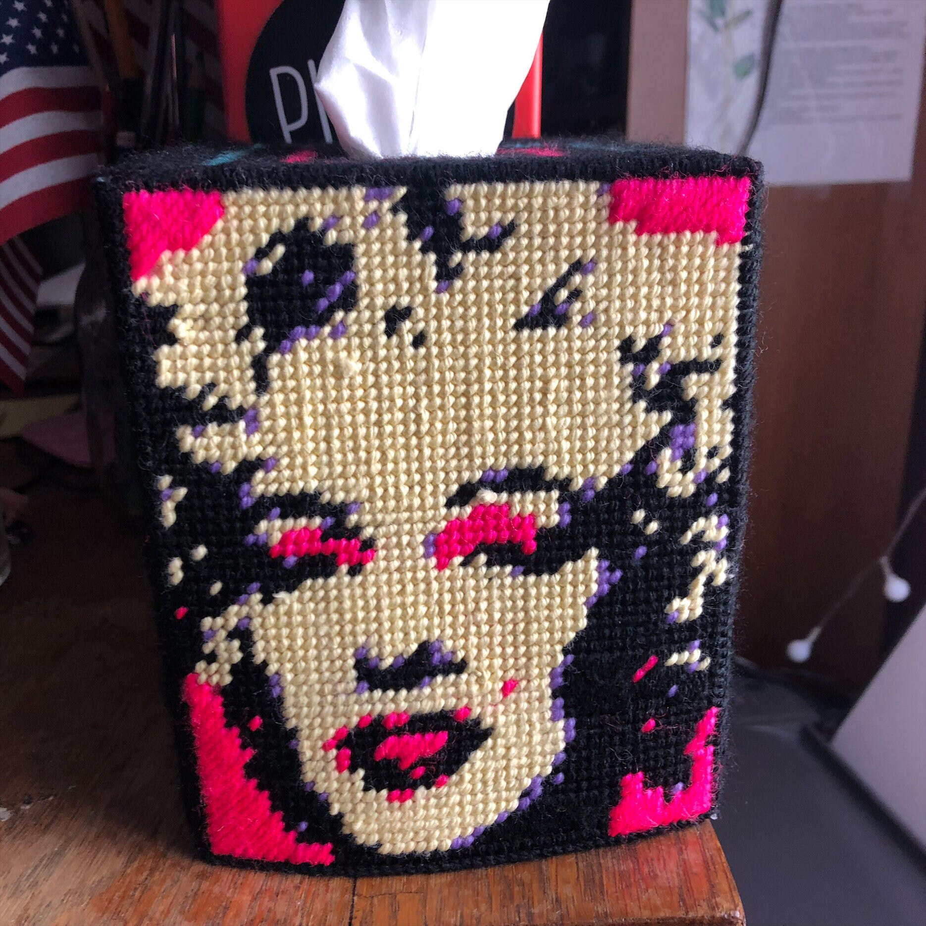 Plastic Canvas PATTERN for Andy Warhol Marilyn Monroe Tissue Box Cover ...