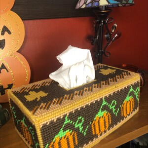 PATTERN Autumn Pumpkin Digital Pattern for Plastic Canvas Tissue Box - Etsy