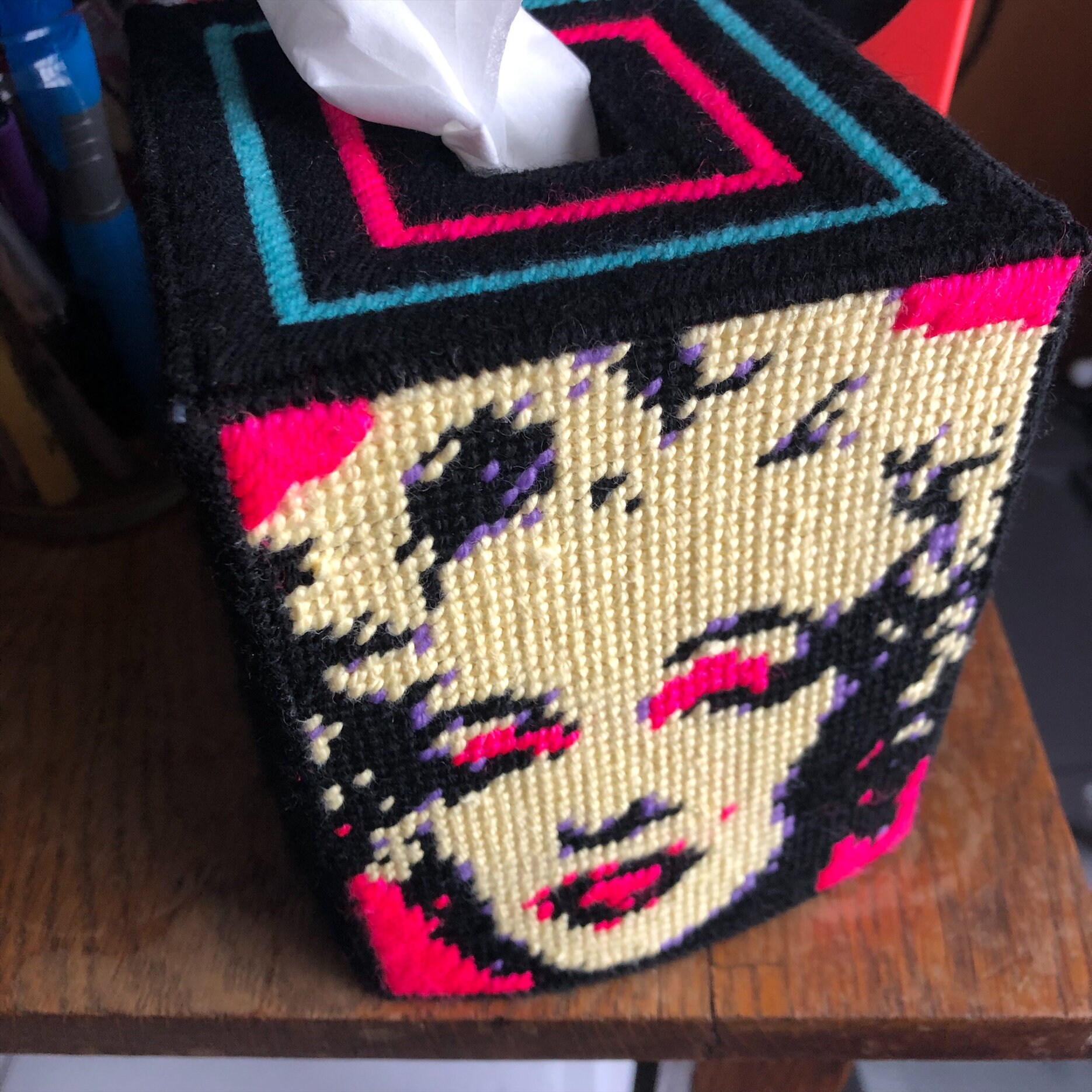Plastic Canvas PATTERN for Andy Warhol Marilyn Monroe Tissue Box Cover ...
