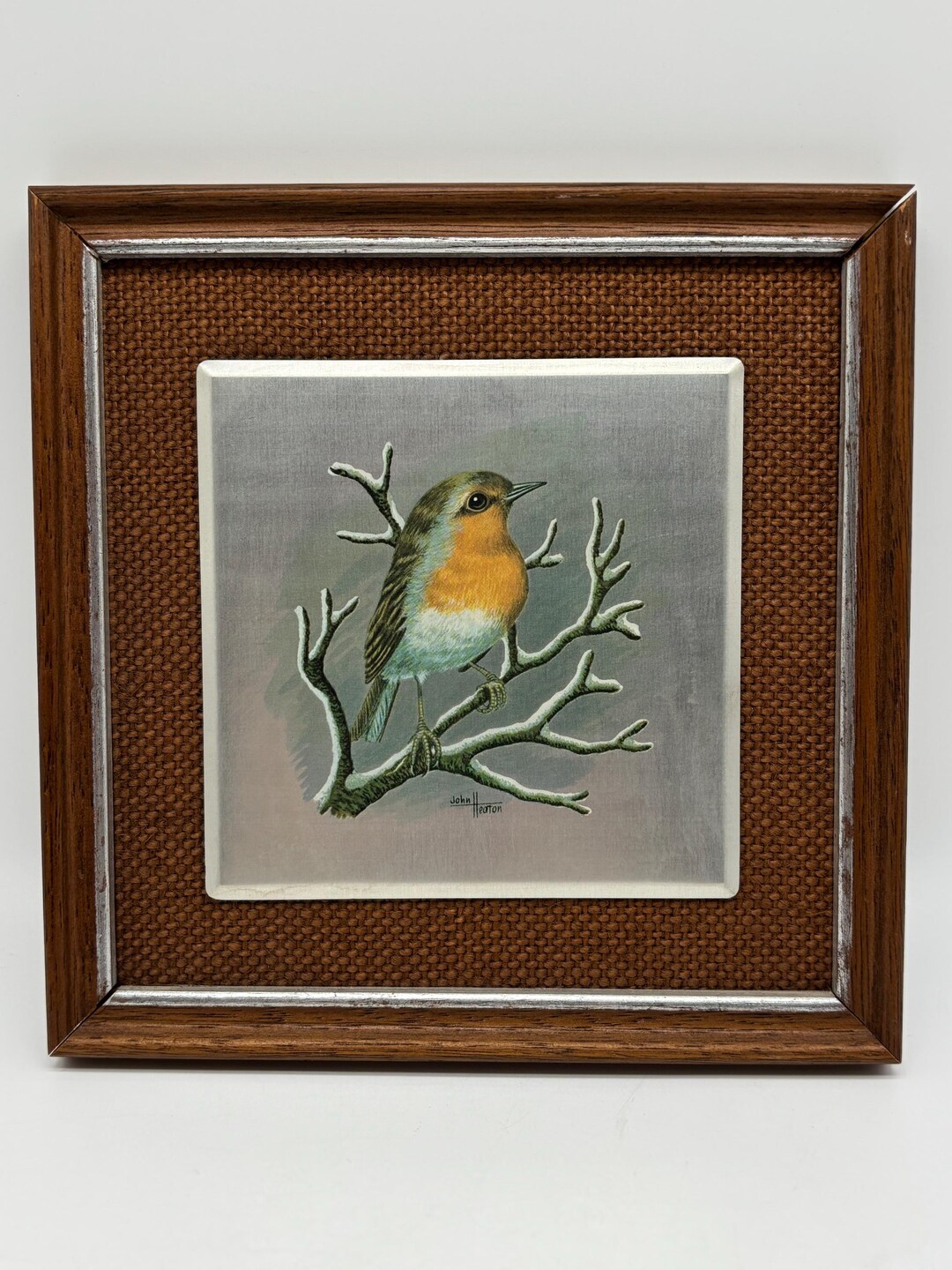 Vintage EB Rowson Metal Tile John Heaton - California Wren 1970's ...