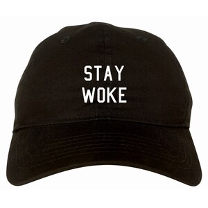Stay Woke Dad Hat by Fashionisgreat - Pink Khaki White Black - Etsy