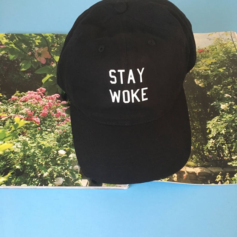 Stay Woke Dad Hat by Fashionisgreat - Pink Khaki White Black - Etsy