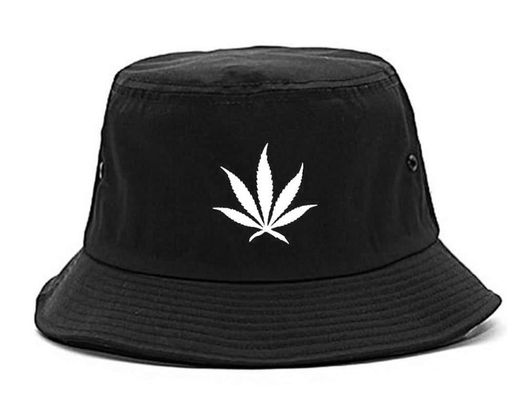 Pot Leaf Black Bucket Hat by Fashionisgreat - Etsy