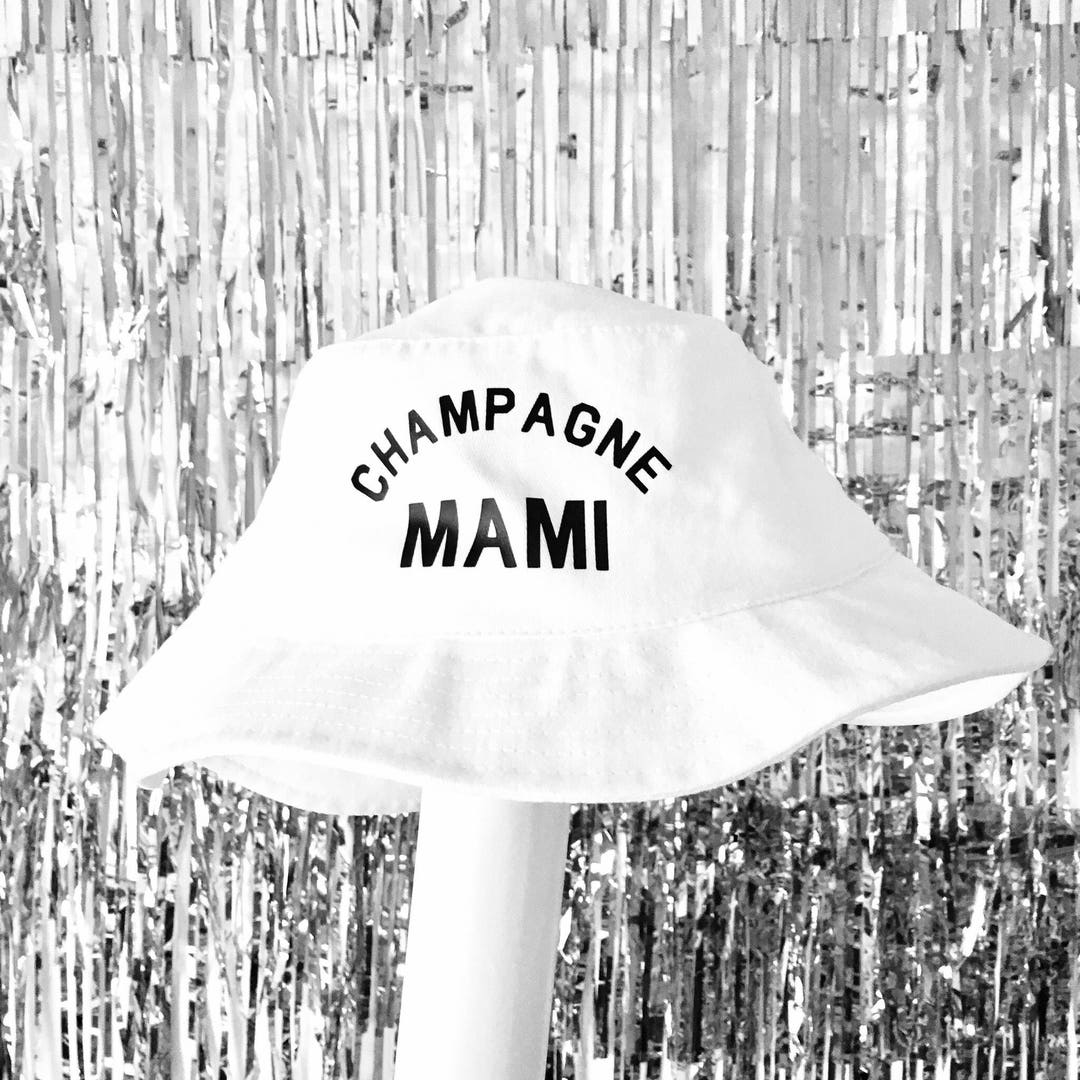 Champagne Mami Bucket Hat by Fashionisgreat Black and White - Etsy