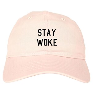 Stay Woke Dad Hat by Fashionisgreat - Pink Khaki White Black - Etsy