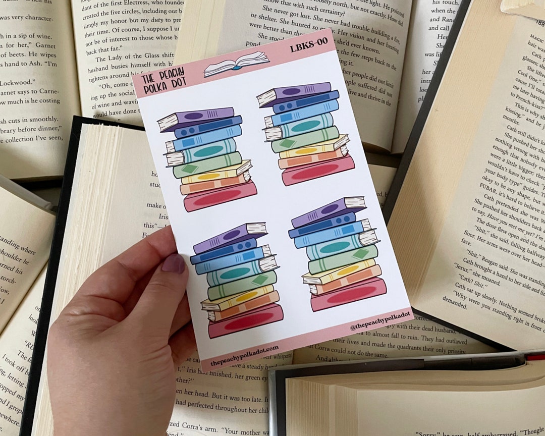 Rainbow Book Stack Reading Journal Sticker Bookish Journaling - Etsy