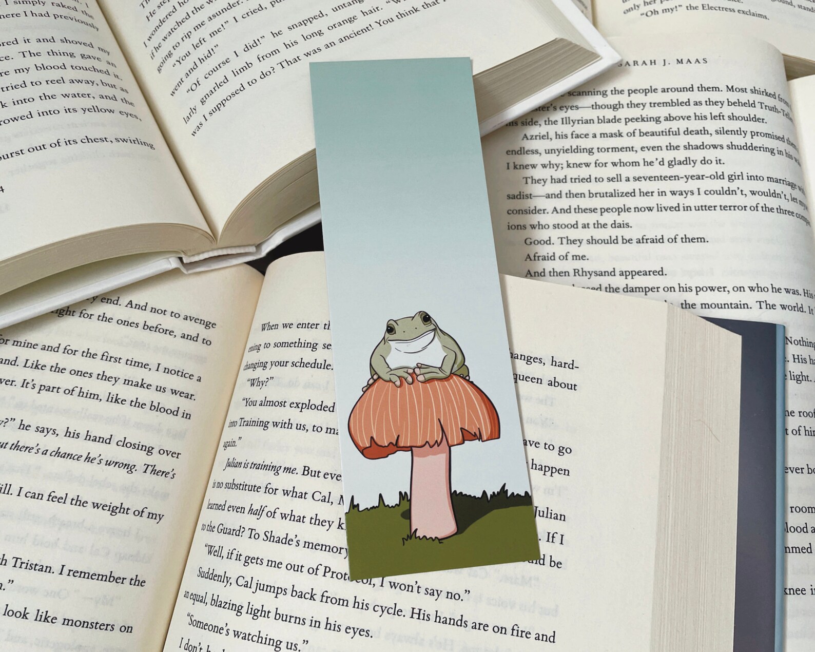 Cottage Core Bookmark Frog Sitting on Mushroom Bookmark - Etsy