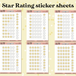 Star Review Journal Stickers, Reading Journal Sticker, Bookish Stickers ...