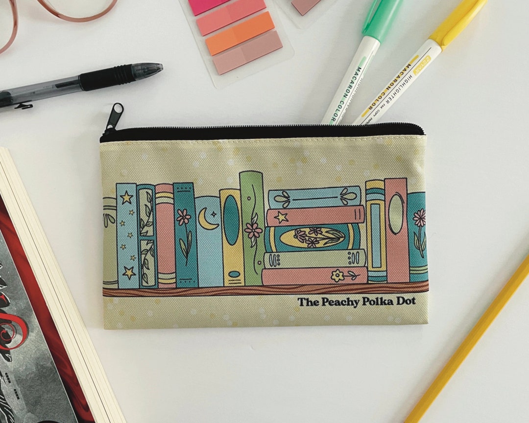 Book Shelf Pencil Case, Zipper Pouch for Annotation Supplies, Book ...