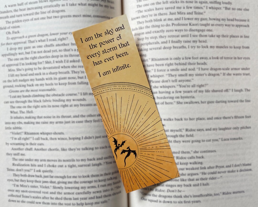 Fourth Wing Bookmark From Empyrean Series by Rebecca Yarros "i Am the ...
