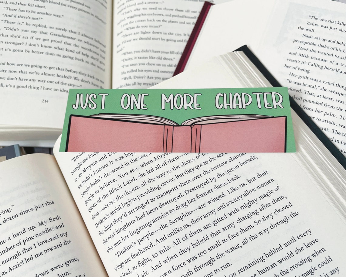 Just One More Chapter Bookmark Gift for Book Nerd - Etsy