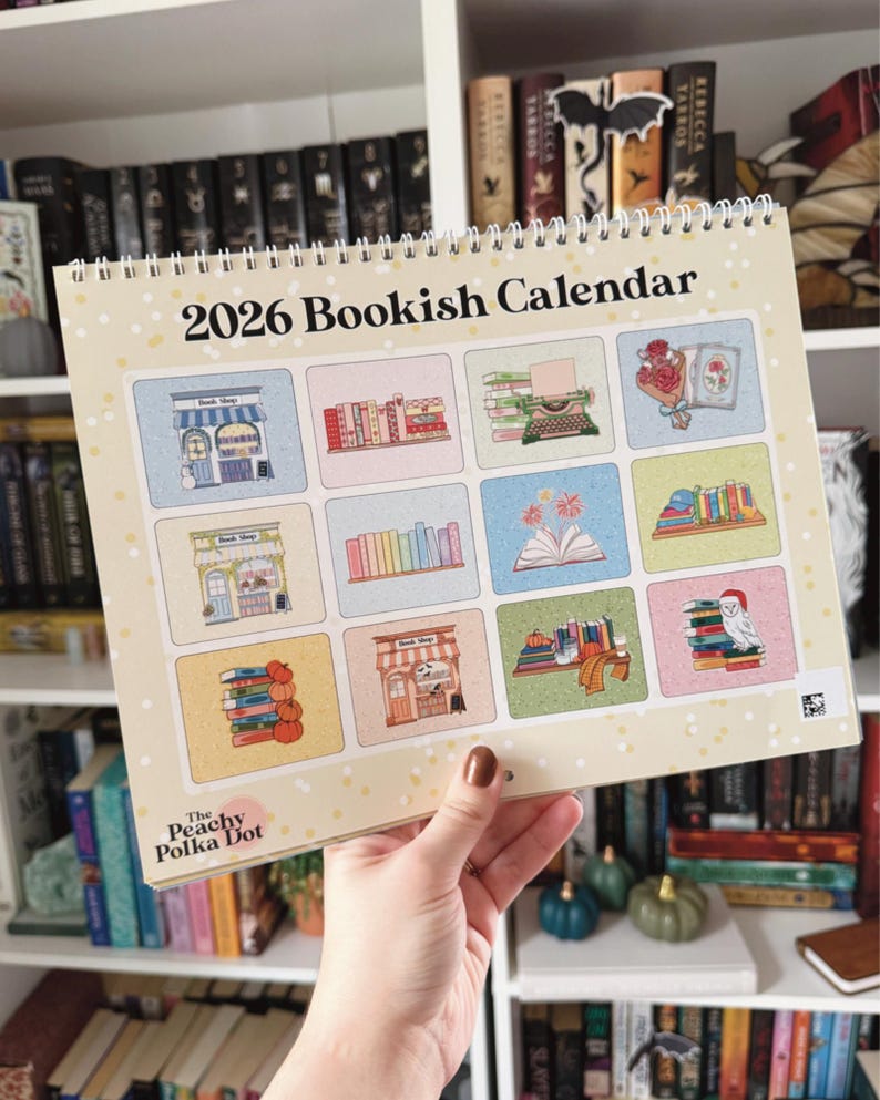 2026 Bookish Calendar, Cozy Reading Calendar for Book Lovers, Monthly ...