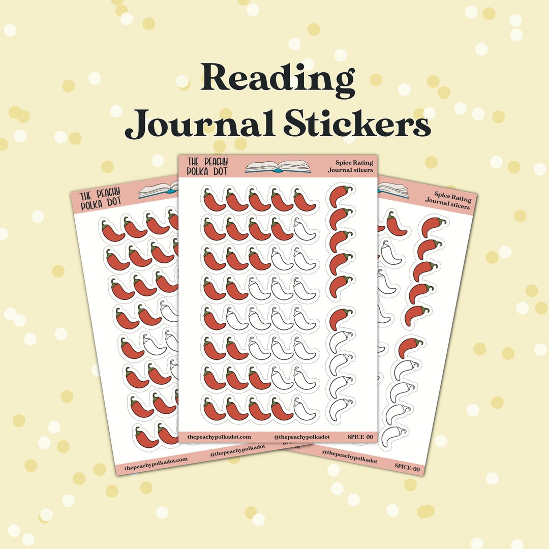 Spice Rating Journal Stickers, Reading Journal Sticker, Bookish ...