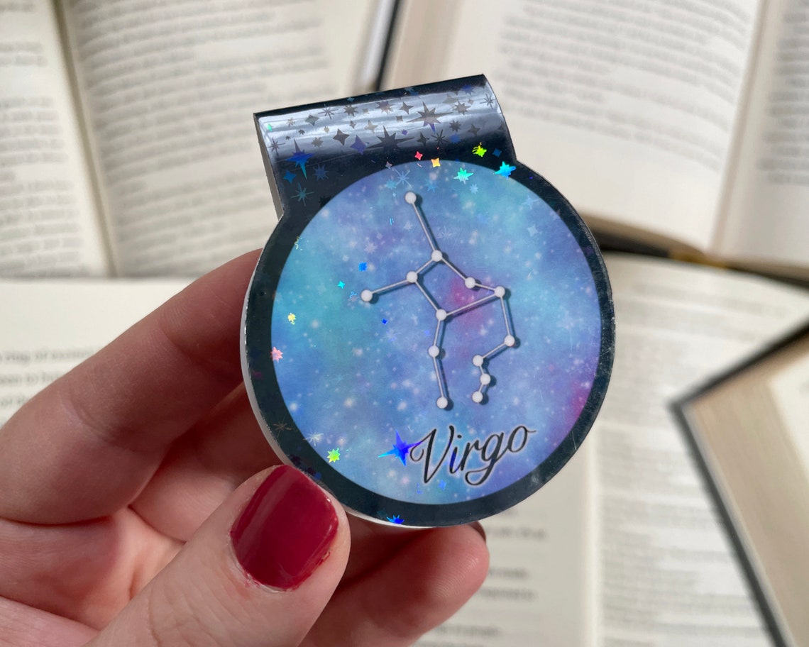 Virgo Zodiac Sign Holographic Magnetic Bookmark - Etsy