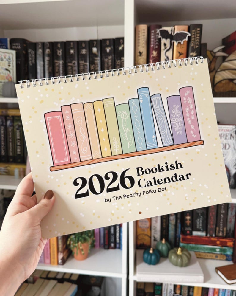 2026 Bookish Calendar, Cozy Reading Calendar for Book Lovers, Monthly ...