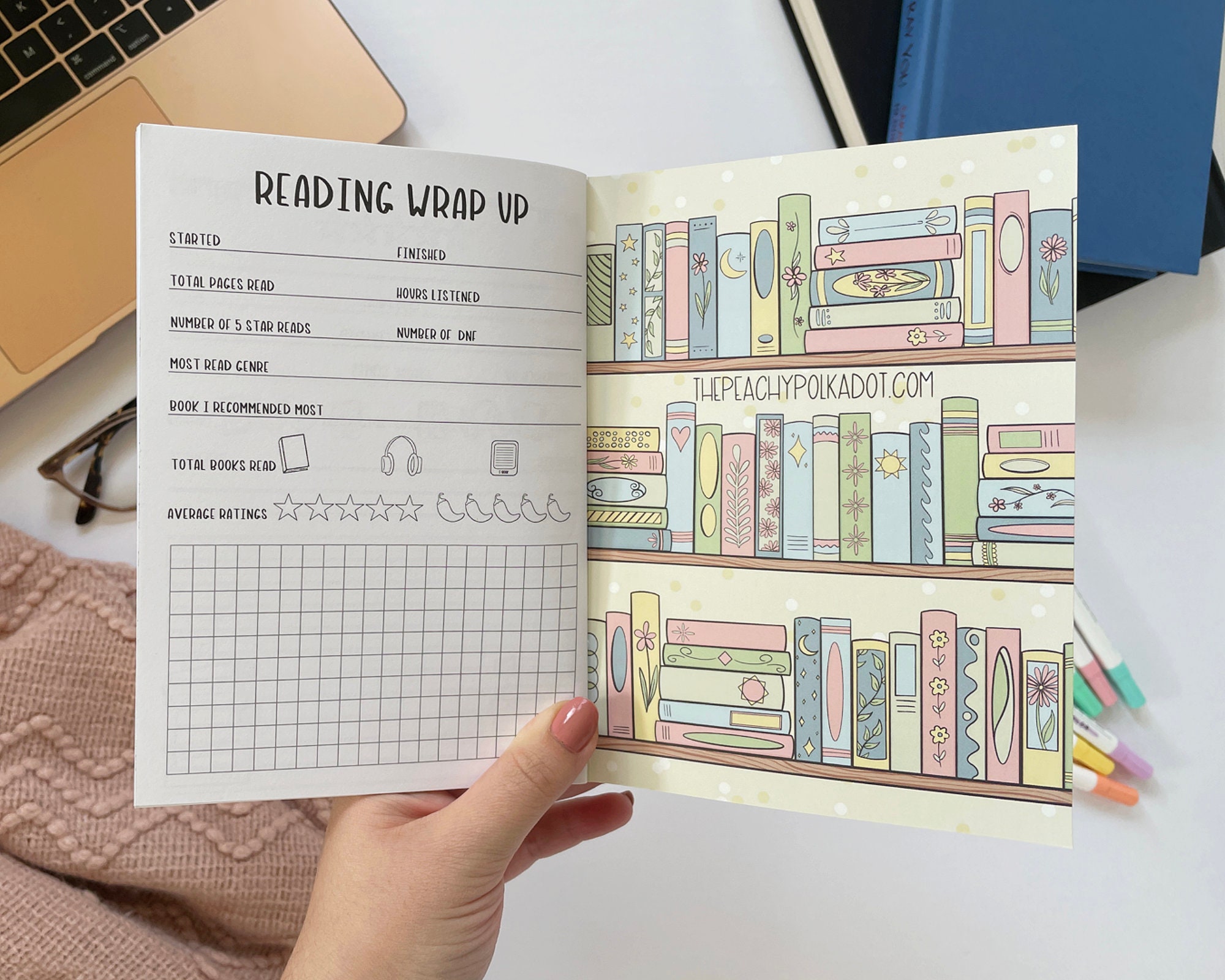 Mini Reading Journal, 5x7 Inch Mini Journal for Readers, Track up to 30 ...