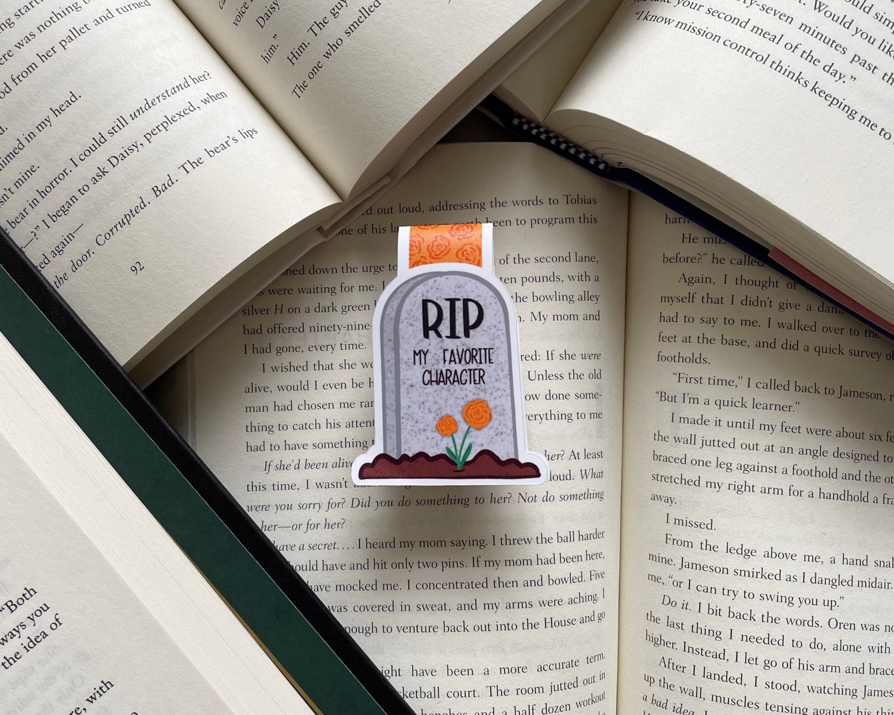 RIP My Favorite Character Magnetic Bookmark Spooky Season | Etsy