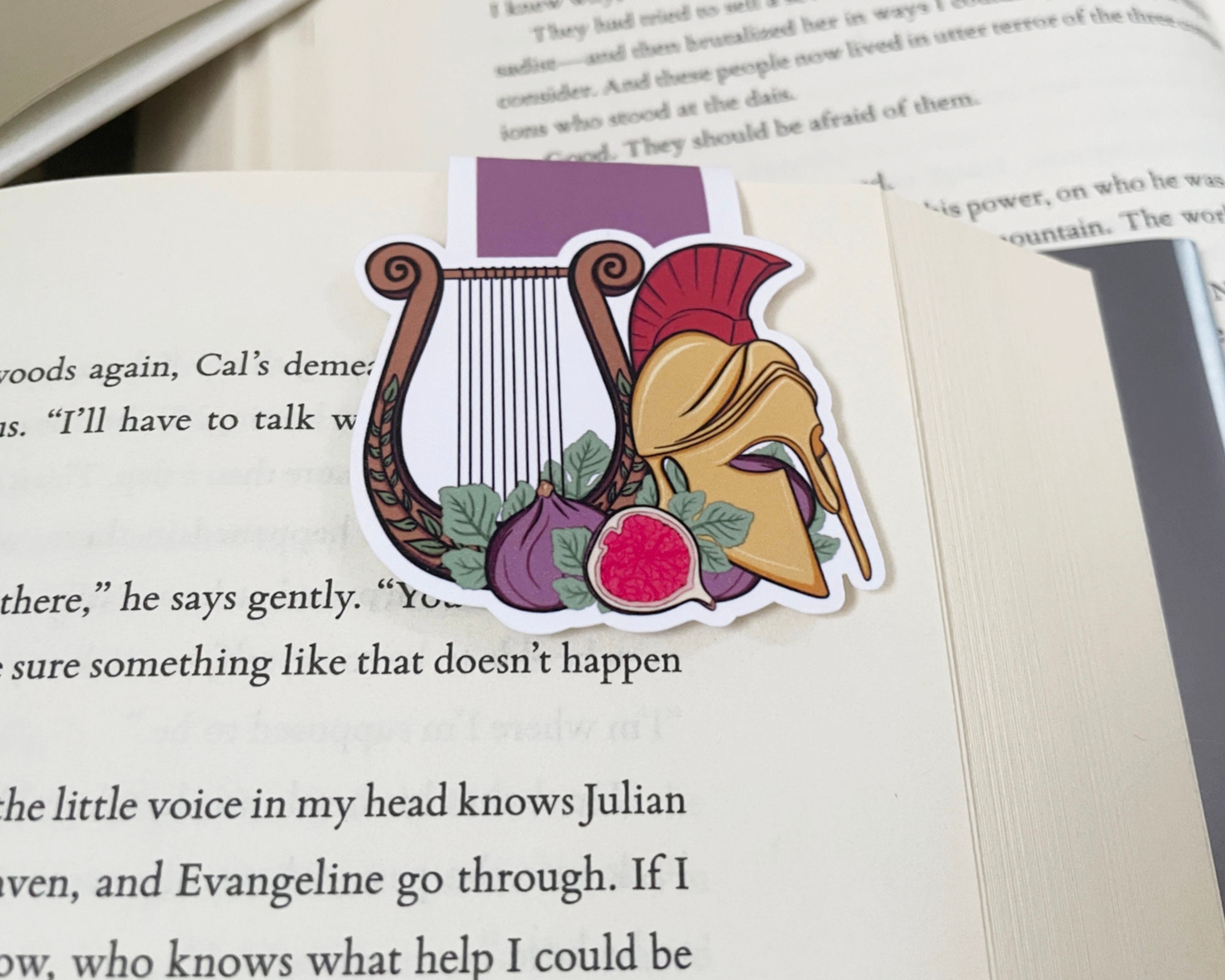 Greek Mythology Magnetic Bookmark, Warrior & Lyre Bookish Page Marker ...
