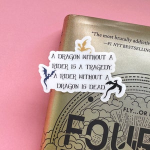 A Dragon Without a Rider Clear Sticker, Official Fourth Wing Merch, a ...