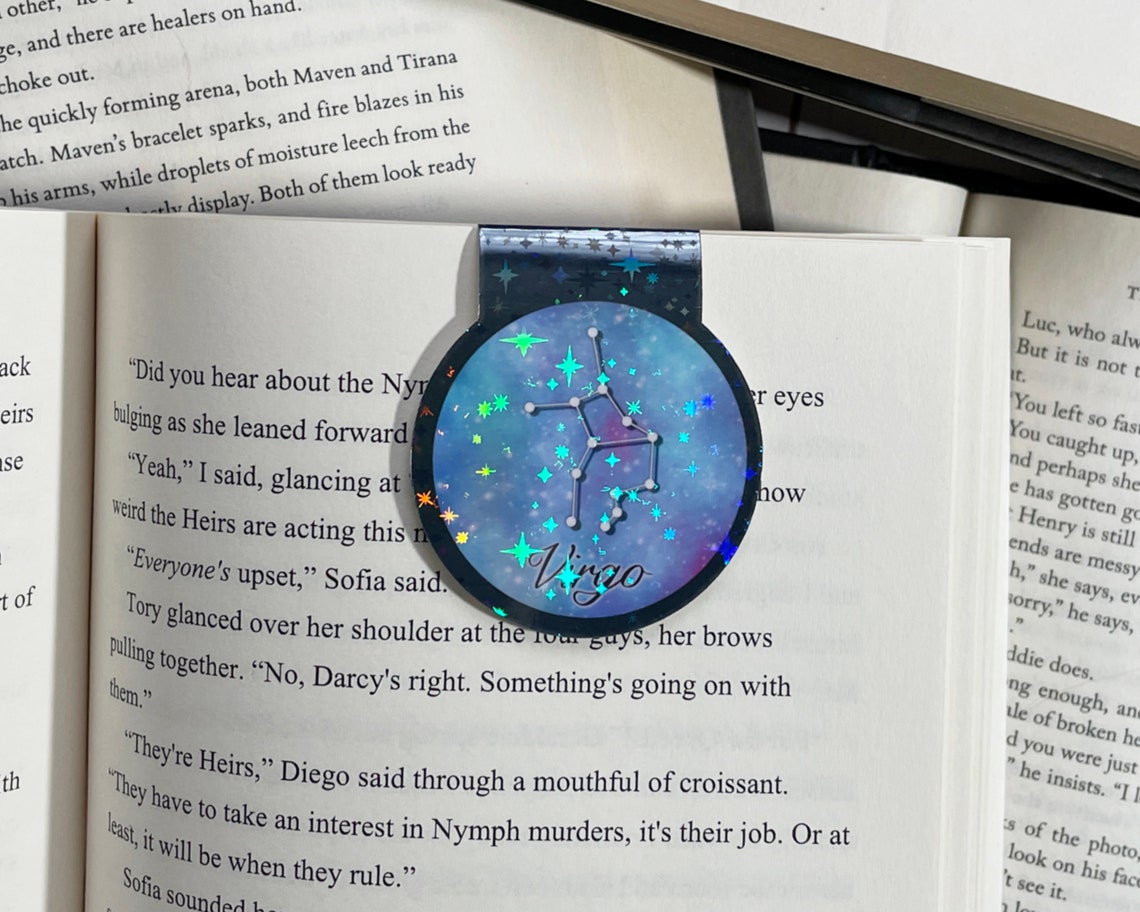Virgo Zodiac Sign Holographic Magnetic Bookmark - Etsy