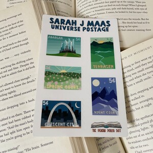 Sarah J Maas Universe Sticker Sheet Five Waterproof Stickers of Stamps ...