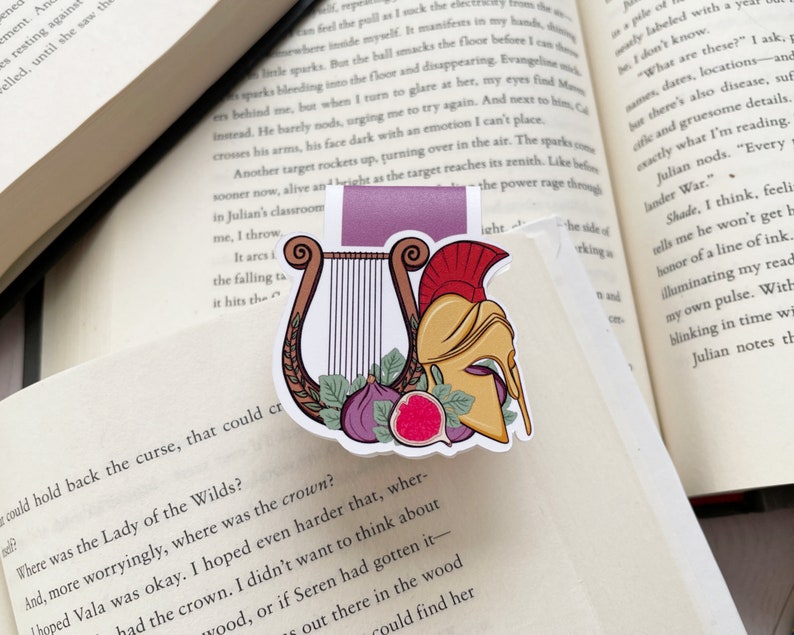 Greek Mythology Magnetic Bookmark, Warrior & Lyre Bookish Page Marker ...