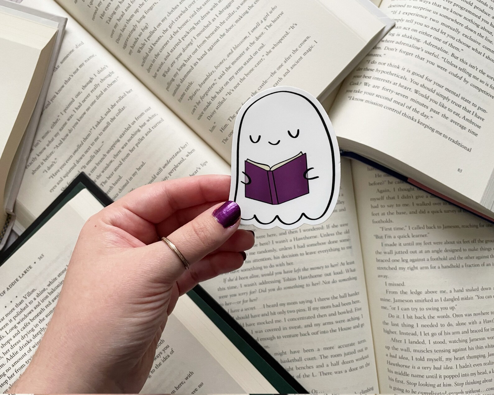 Ghost Reading Sticker Spooky Season Stickers - Etsy