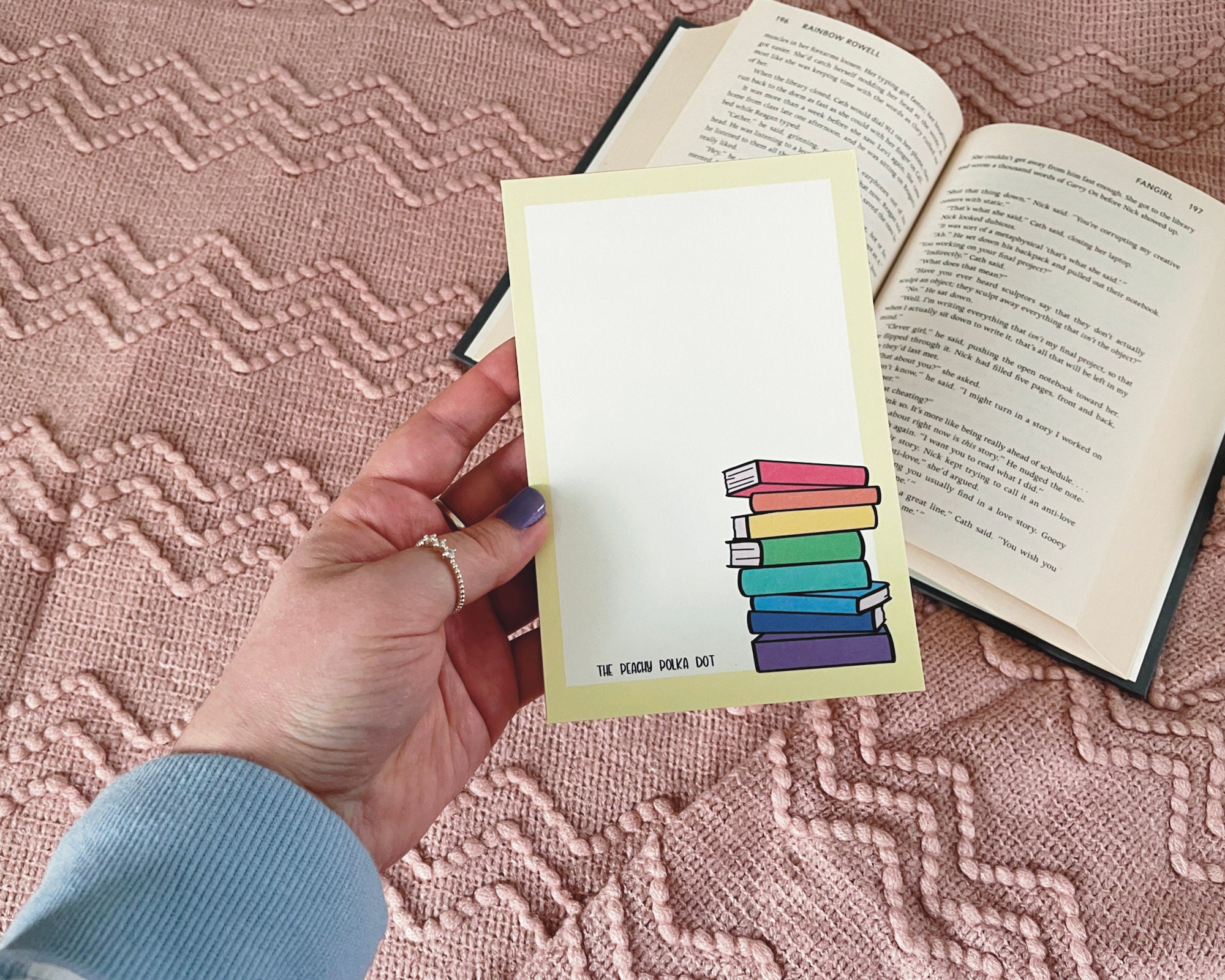 Rainbow Book Stack on a Note Pad - Etsy