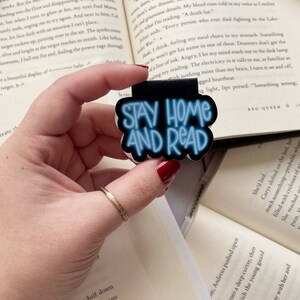 Neon Sign Magnetic Bookmark, Stay Home and Read Bookmark - Etsy