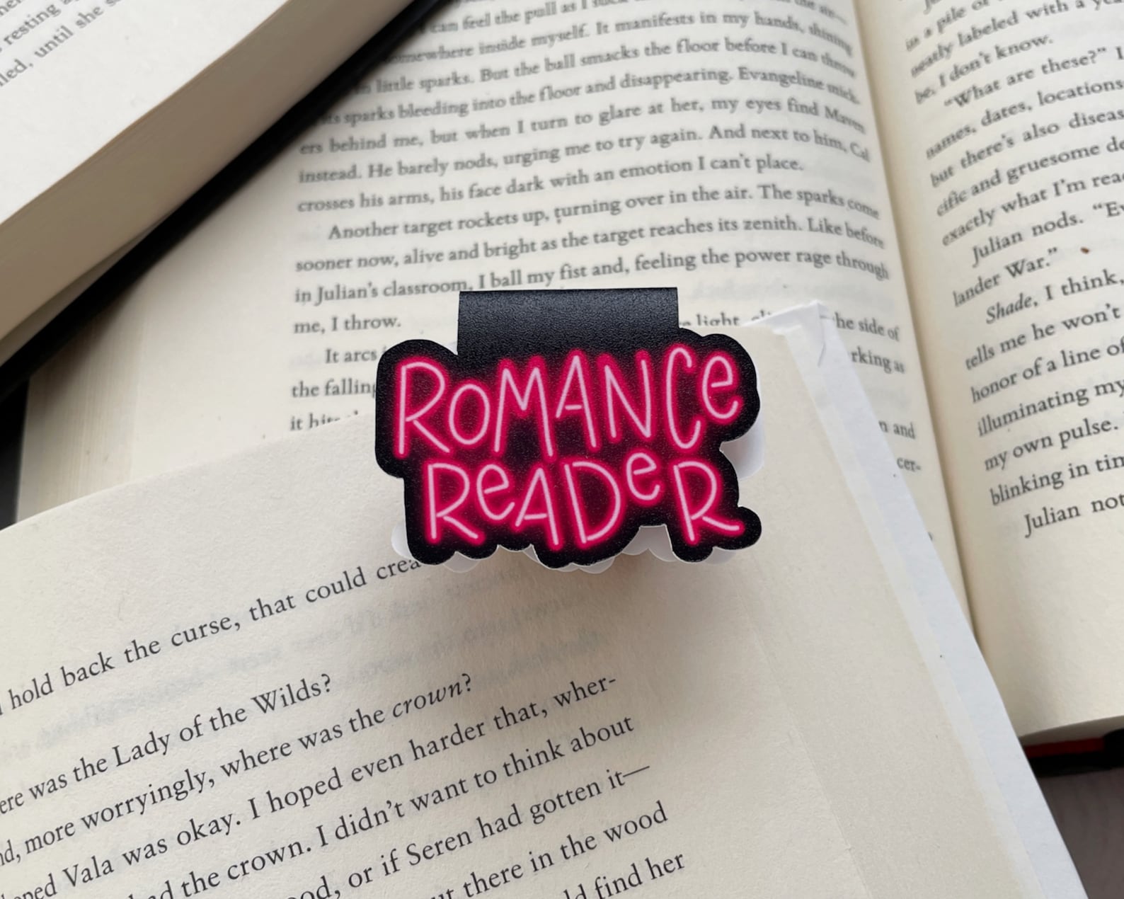 Neon Sign Romance Reader Magnetic Bookmark - Etsy