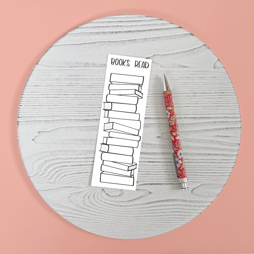 Books Read Tracker Bookmark, Fill-in Book Reading Log, Black & White ...