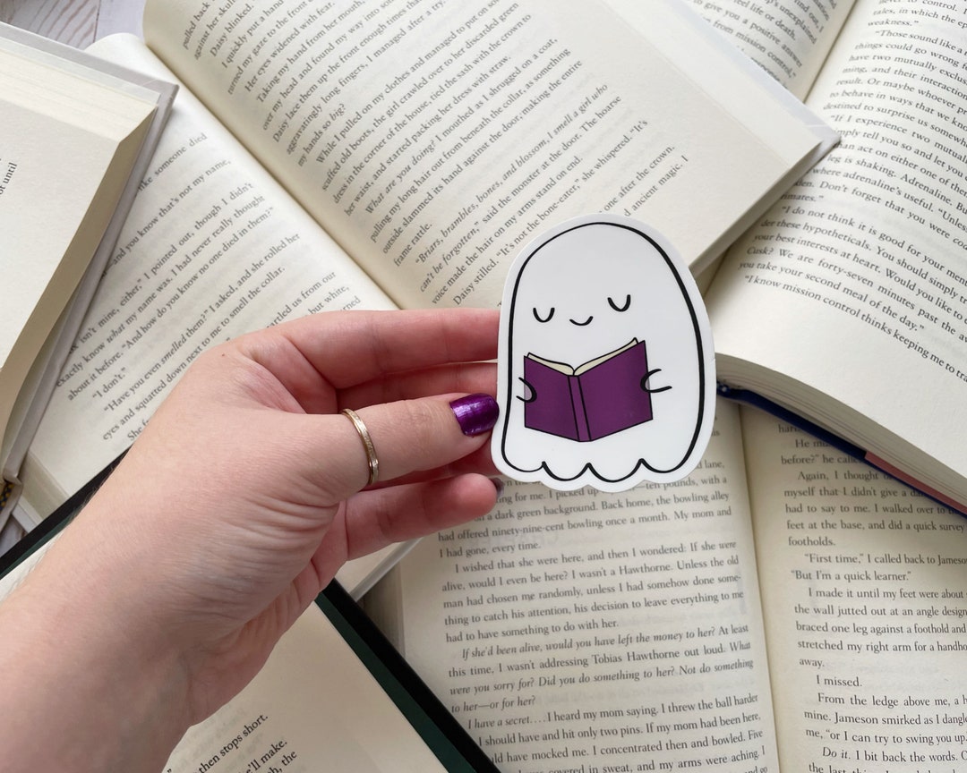 Ghost Reading Sticker, Spooky Season Stickers - Etsy