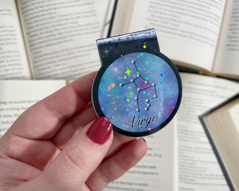 Virgo Zodiac Sign Holographic Magnetic Bookmark - Etsy
