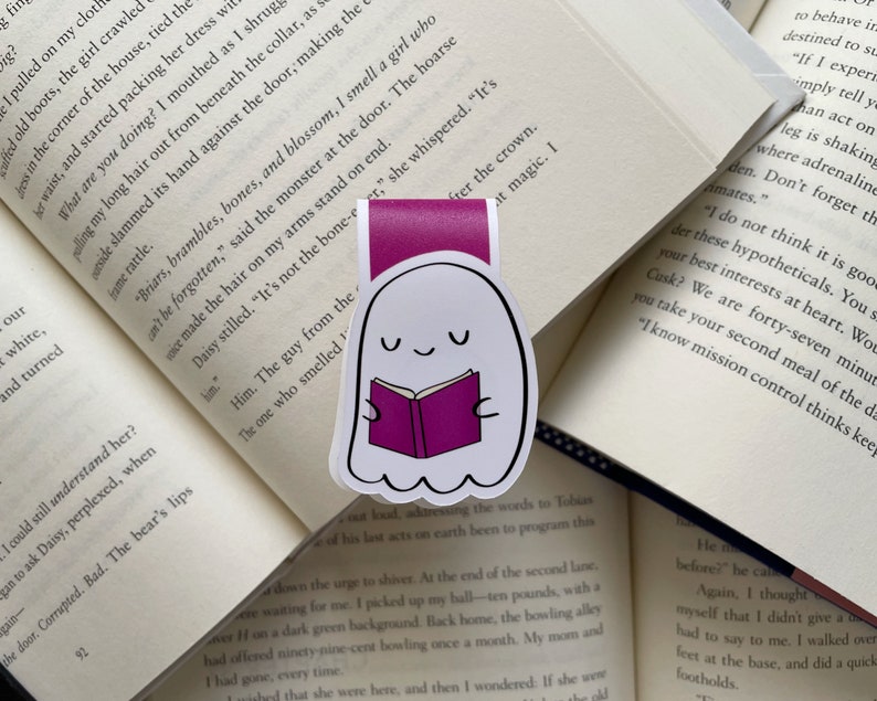 Ghost Reading Magnetic Bookmark Spooky Season Bookmark - Etsy