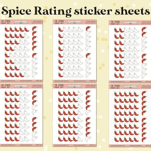 Spice Rating Journal Stickers, Reading Journal Sticker, Bookish ...