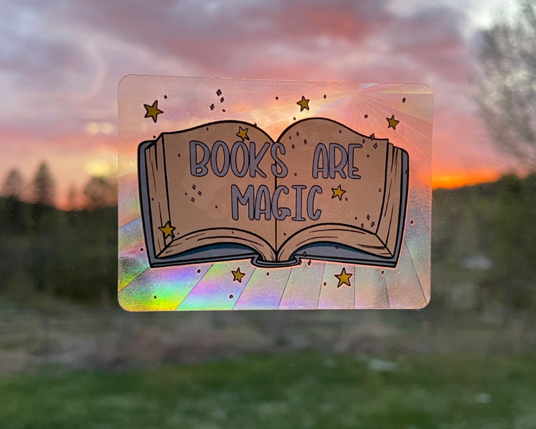 Books Are Magic Sun Catcher Sticker, Rainbow Sticker for Window - Etsy