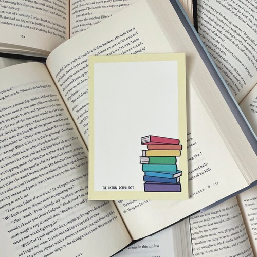 Rainbow Book Stack on a Post It Note Pad - Etsy