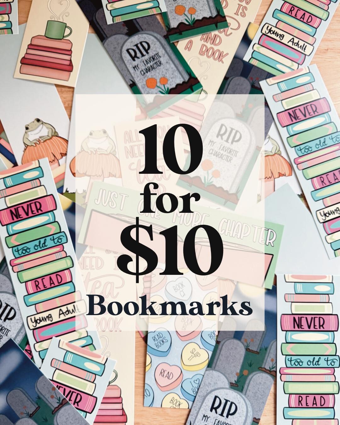 10 for 10 Bookmark Bundle, Black Friday Exclusive, Mystery Bookmark ...