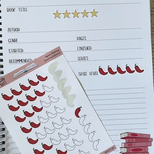 Spice Rating Journal Stickers, Reading Journal Sticker, Bookish ...