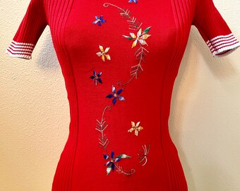 Cherry Red Blouse - Etsy