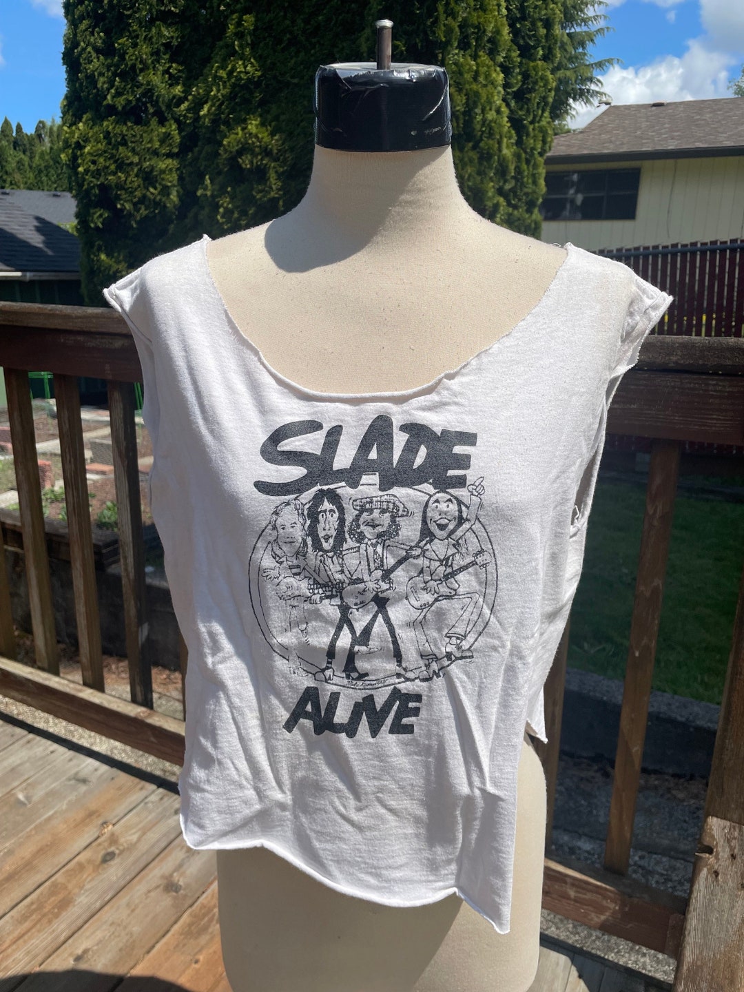 Vintage SLADE ALIVE Band Cropped T-shirt Size Medium - Etsy