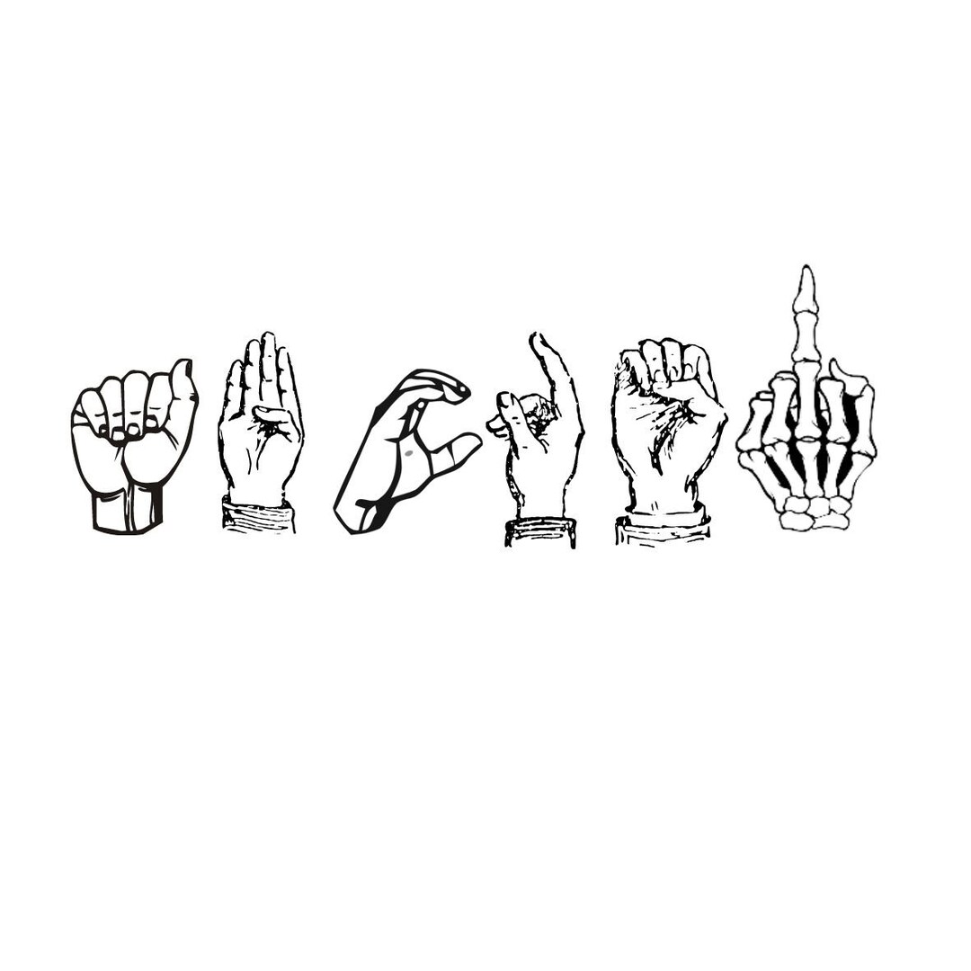 American Sign Language ABCDE-FU PNG and Svg - Etsy